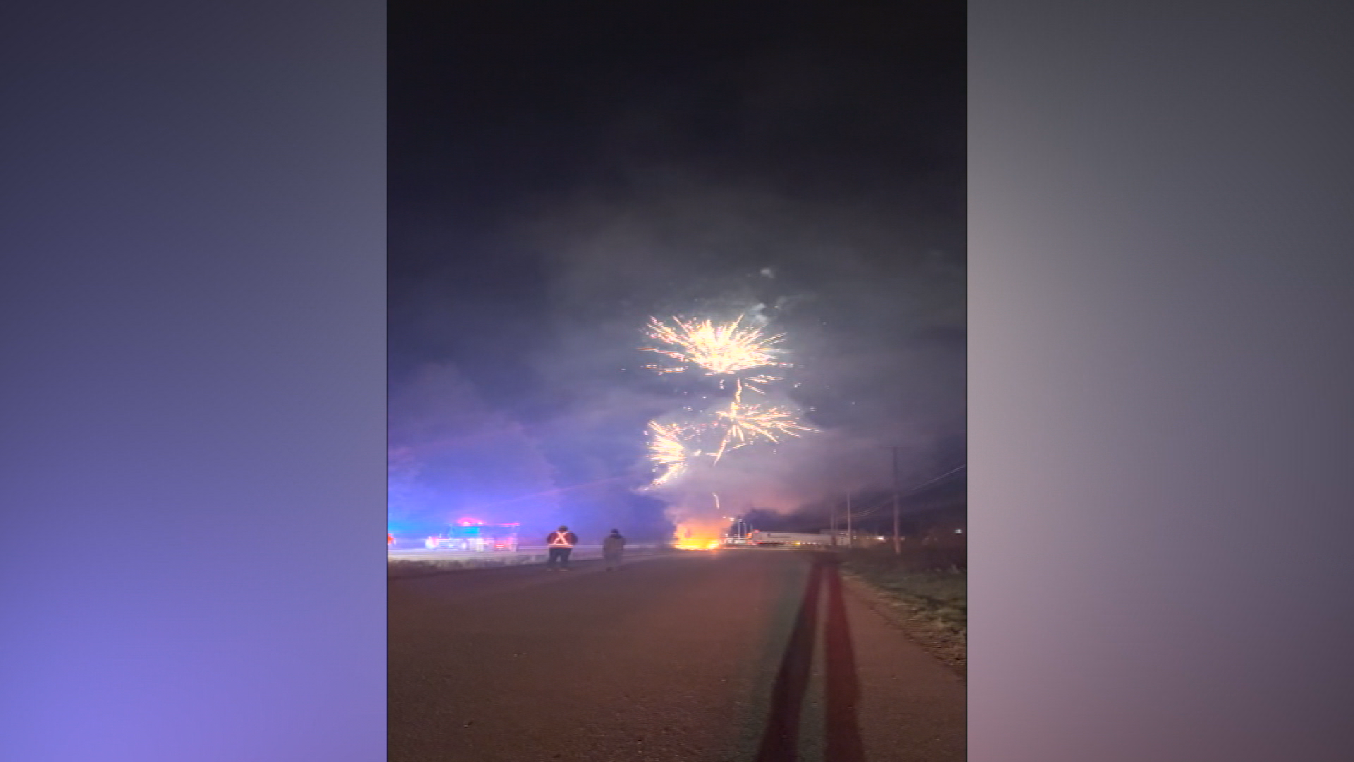 Cargo Of Fireworks Explodes Into Hour Long Light Show After Highway 1 Crash Near Hope Bc